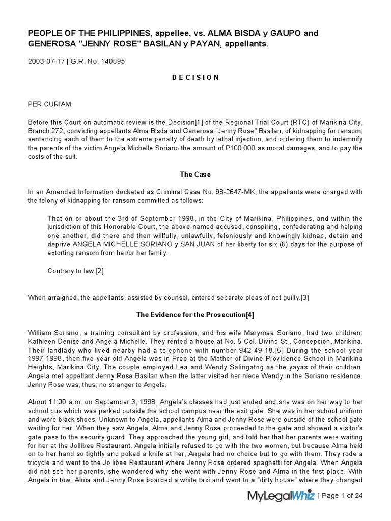 1 People Vs Bisda and Basilan | PDF | Witness | Testimony