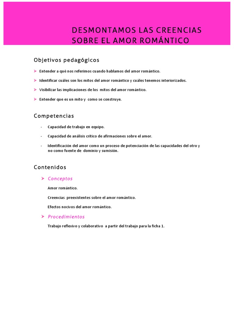 Desmontando Creencias Amor Romantico | PDF | Amor