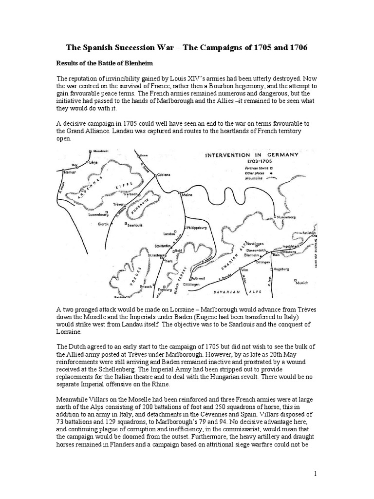 Operations 1705-1706 | PDF | John Churchill, 1st Duke Of Marlborough | Military
