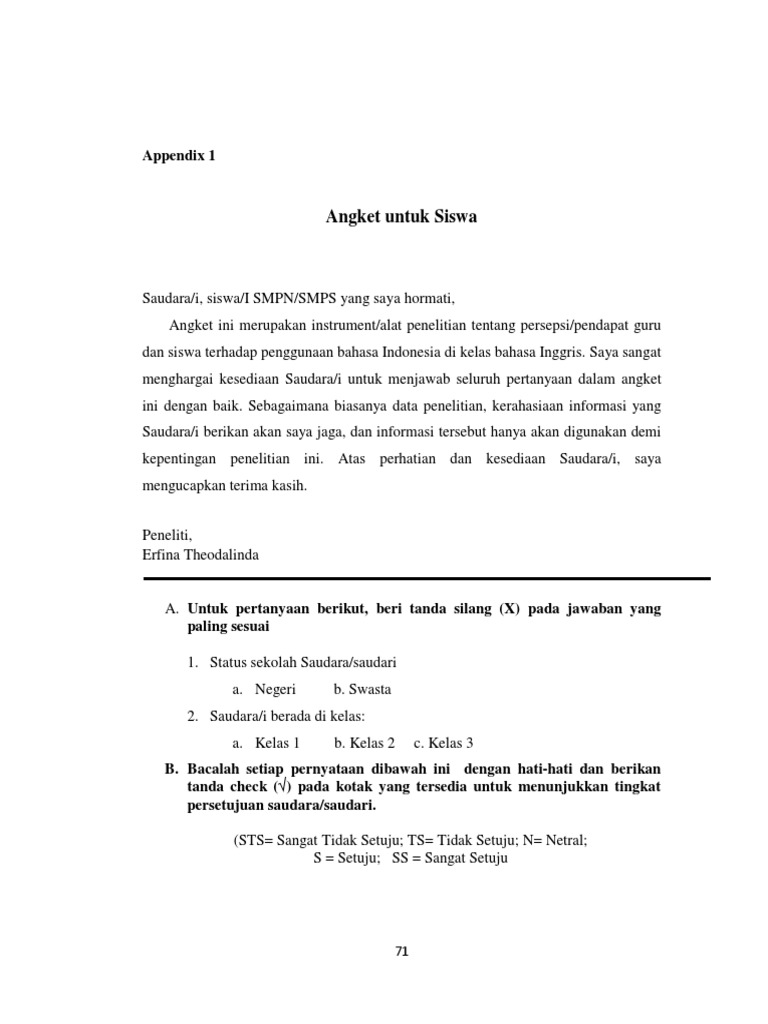 Angket Penggunaan Bahasa | PDF | Karier & Perkembangan | Seni & Disiplin Bahasa