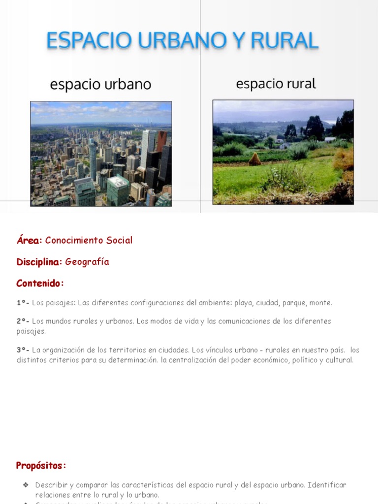 Espacios Rurales y Urbanos: Comparaciones | PDF | Paisaje | Área rural