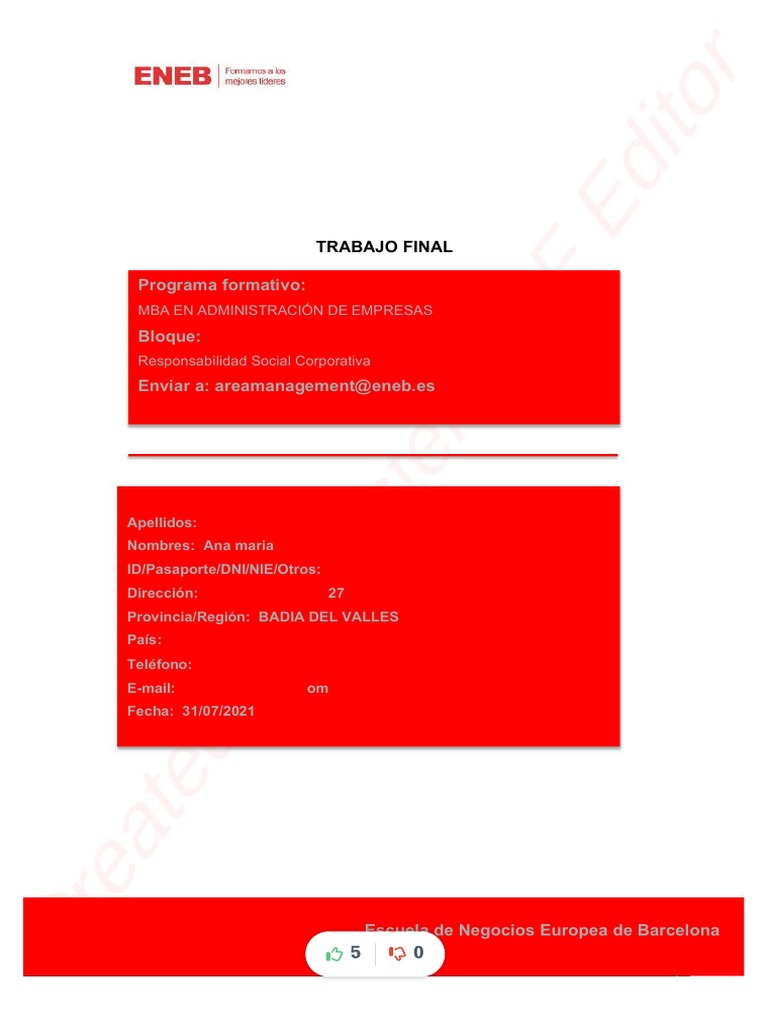 RSC Responsabilidad Social Corporativa Eneb | PDF | Business | Planificación estratégica
