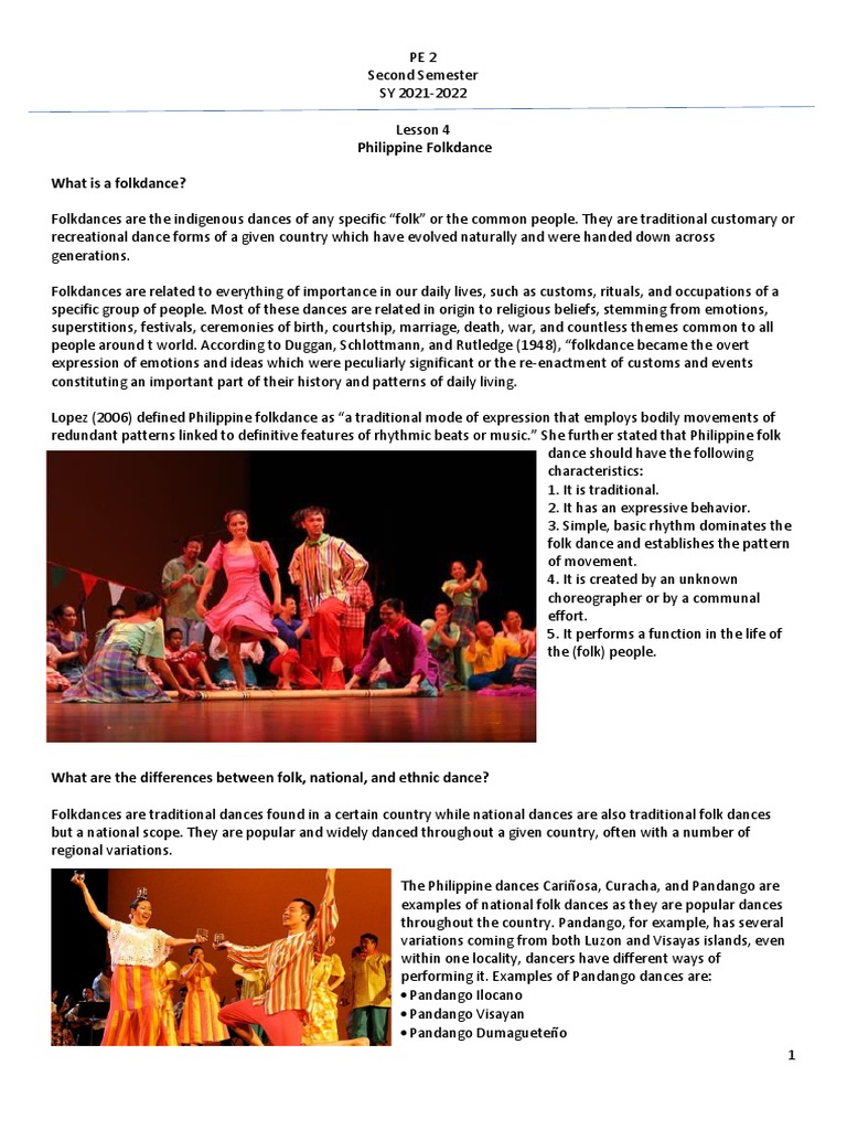 Lesson 4 PE 1 | Download Free PDF | Dances | Folklore