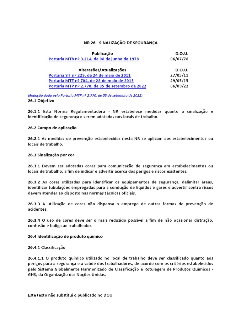 NR 26 Atualizada 2022 | PDF