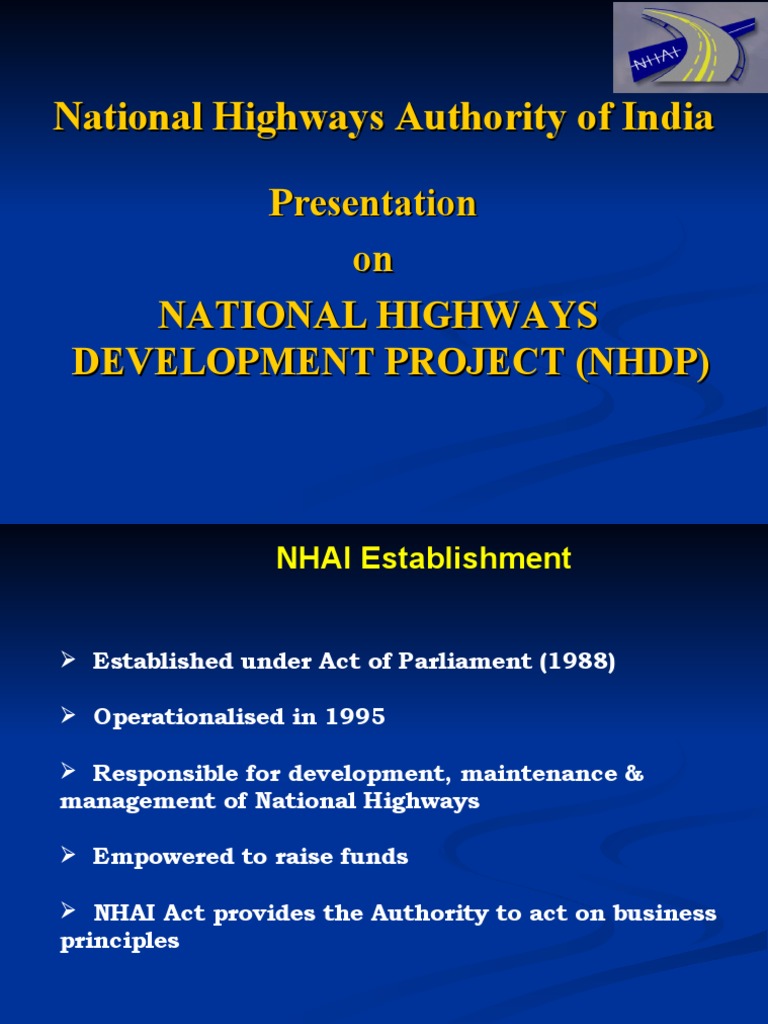 Presentation NHDP - PPT - Rev | PDF | Road Transport | Road