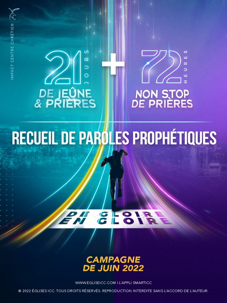 Recueil de Paroles Prophetiques Des 21 Jours Et 72h Non Stop de Juin C Eglise Icc 1 | PDF
