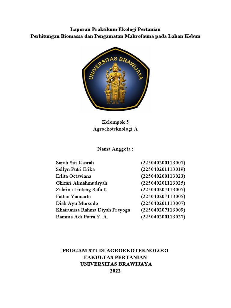 LAPRAK EKOPER kelompok 5 Biomassa dan makrofauna (1) | PDF