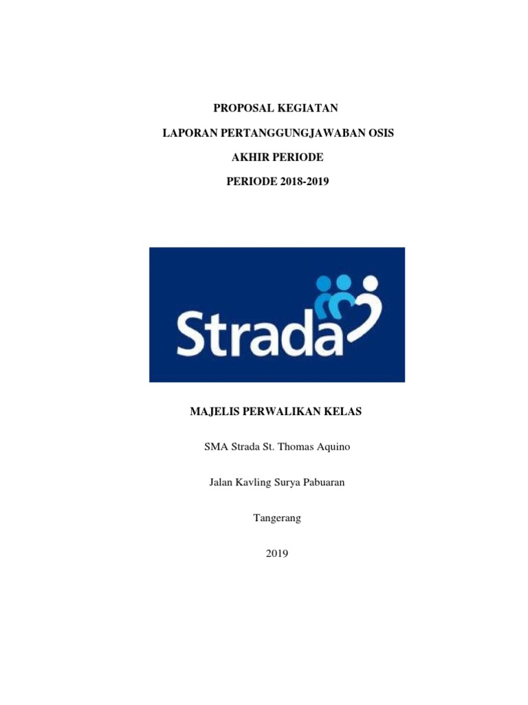 LPJ OSIS SMA Strada 2018-2019 | PDF | Karier & Perkembangan | Ilmu Sosial