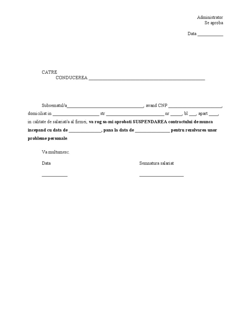 Cerere Suspendare CIM Acord Parti | PDF