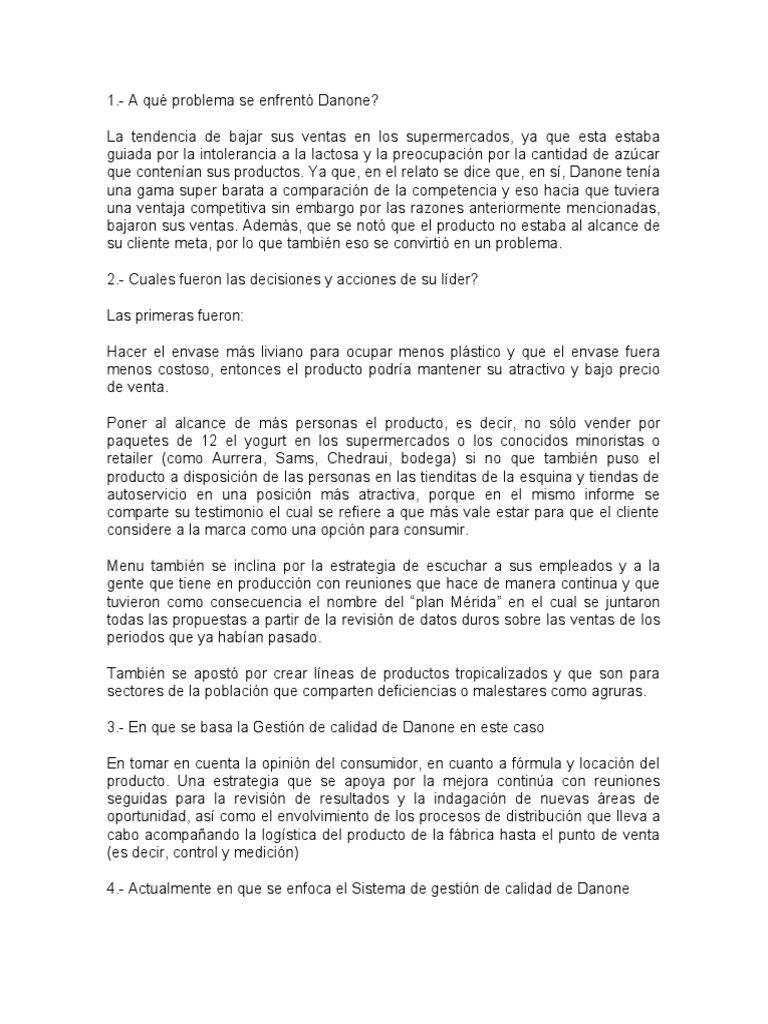 DANONE | PDF | Seguridad alimenticia | Economias