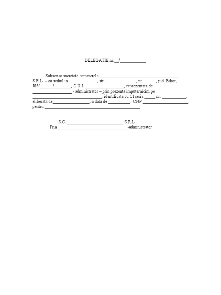 Delegatie Model Pdf