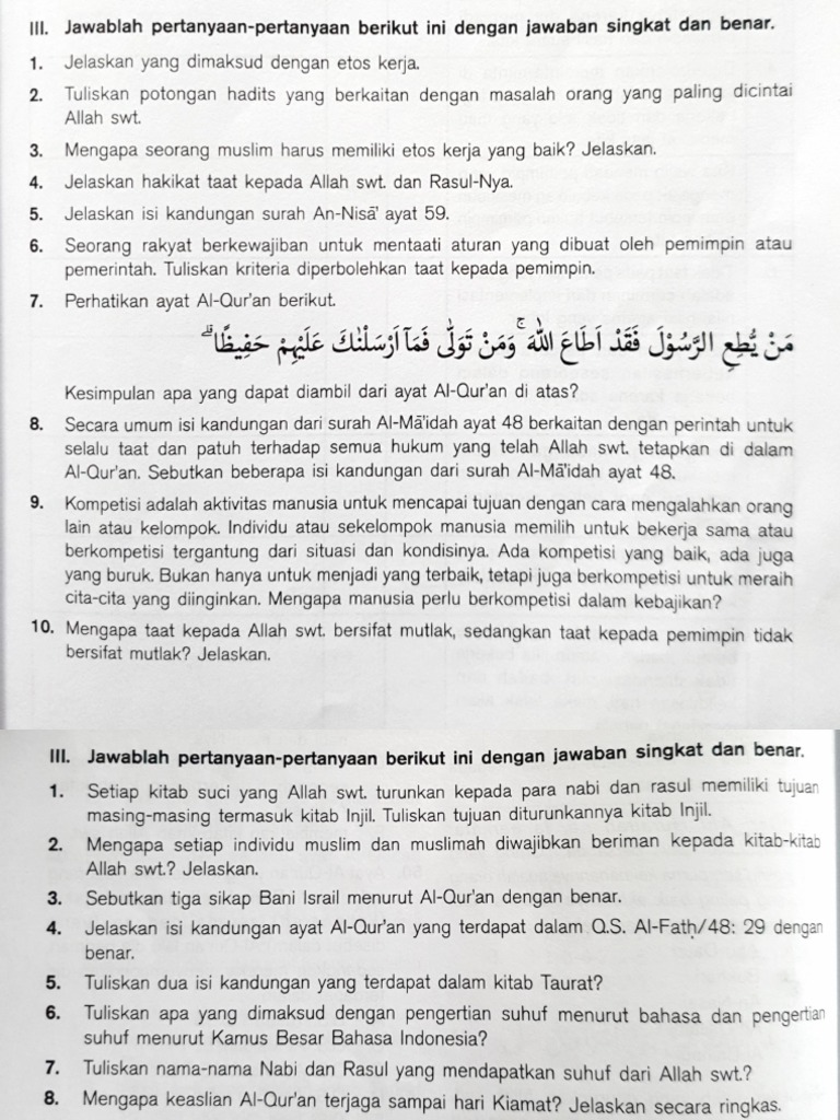 Soal Uraian PAI | PDF