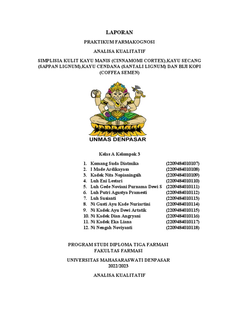 Laporan Simplisia Cortex, Lignum, Semen | PDF