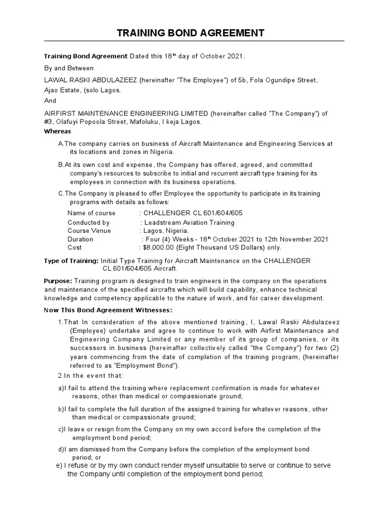 Training Bond Q400 | PDF