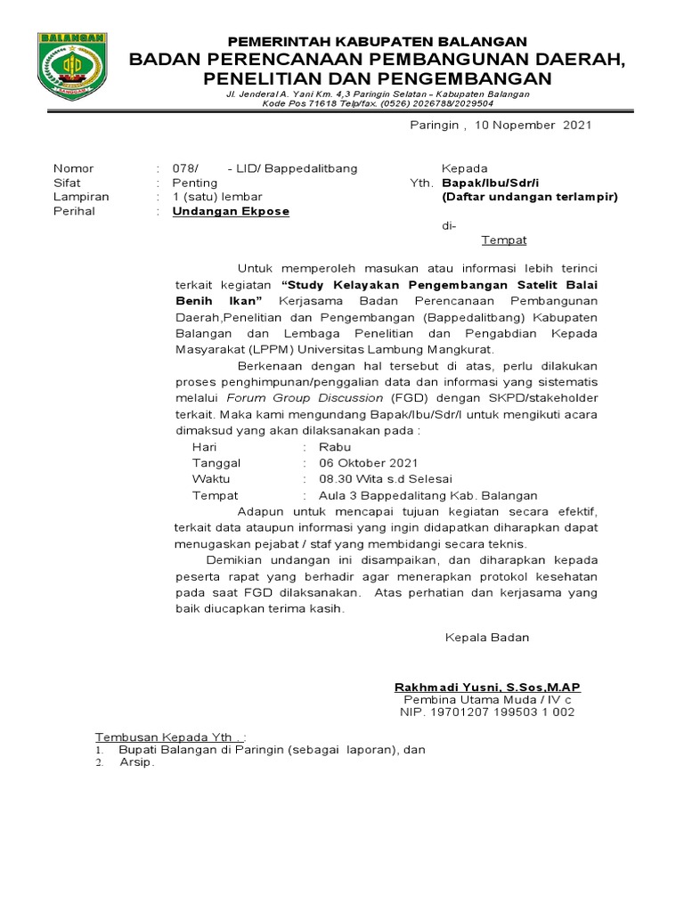 Undangan Ekspose BBI | PDF