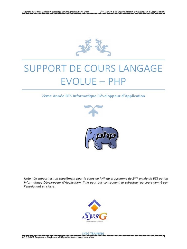 Cours PHP - LES BASES DE DONNEES MYSQL | PDF Cours PHP - LES BASES DE DONNEES MYSQL | PDF