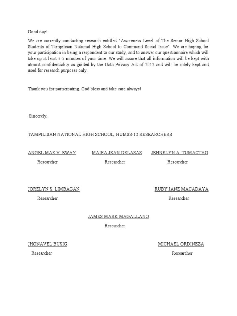 Measuring Social Awareness Among Senior High School Students | PDF ...