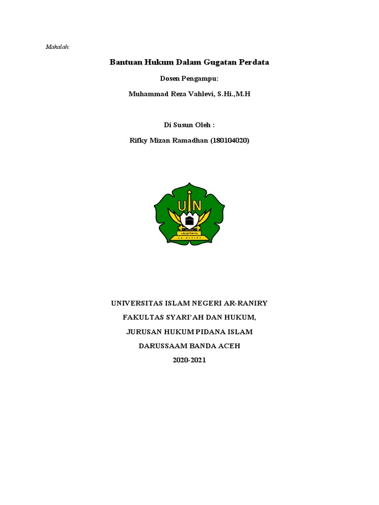 Makalah Bantuan Hukum Perdata | PDF | Ilmu Sosial