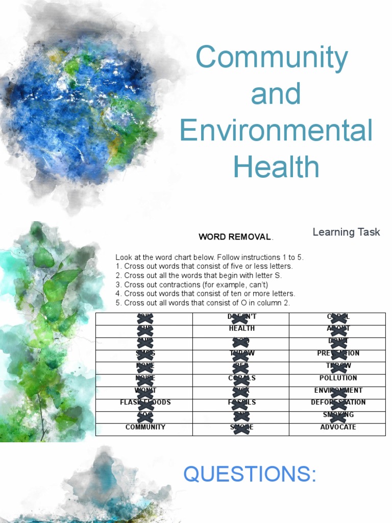Community and Environmental Health | PDF | Health Sciences | Health Care