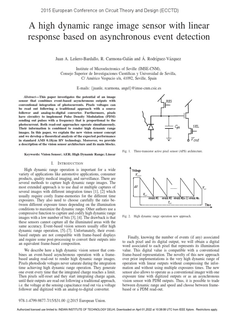 A High Dynamic Range Image Sensor With Linear Response Based On Asynchronous Event Detection ...