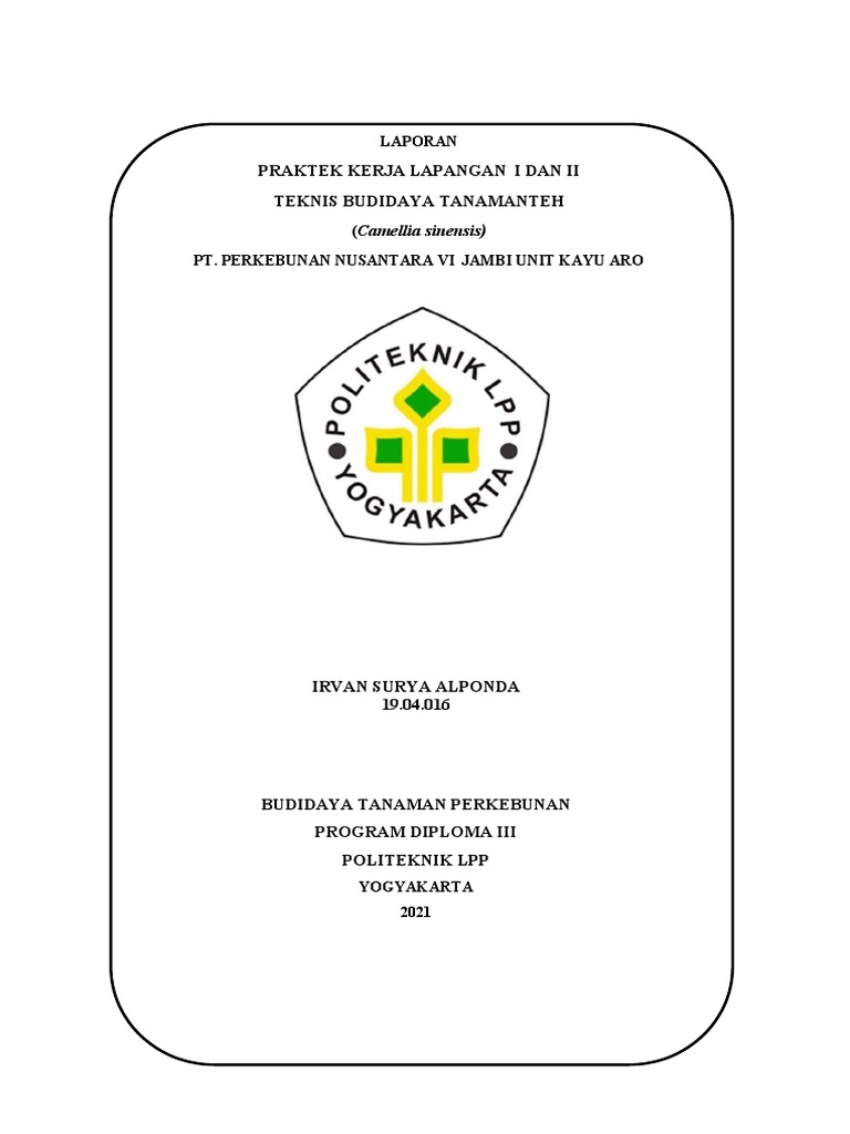 Laporan PKL 1 Dan 2 Irvan Surya Alponda 1904016 Revisi 4 DP | PDF | Sains & Matematika