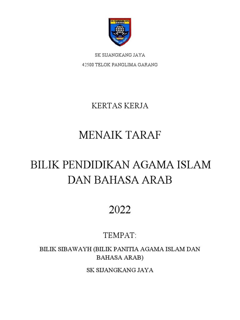 Kertas Kerja Naik Taraf Bilik Pdf