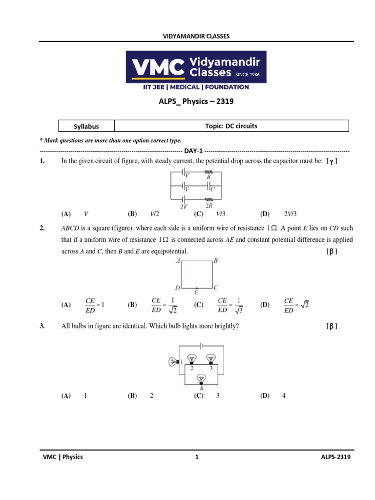 ALPS 2319 Physics Assignment Paper | PDF