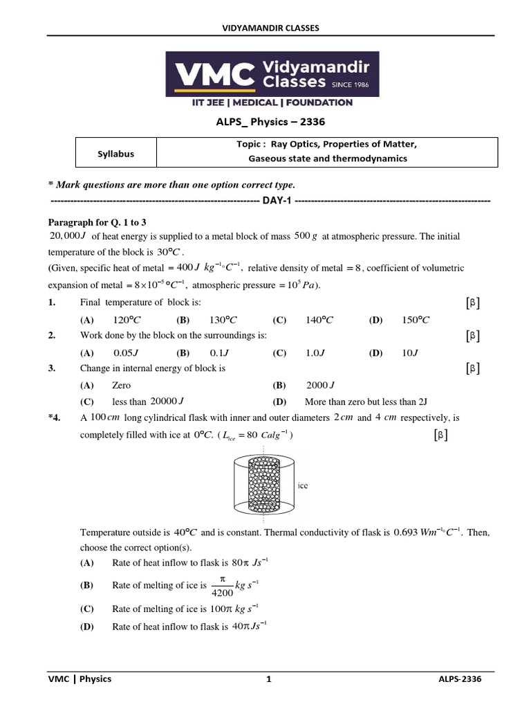 ALPS 2336 Physics Assignment Paper | PDF