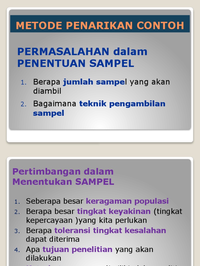 Metode Penarikan Contoh | PDF