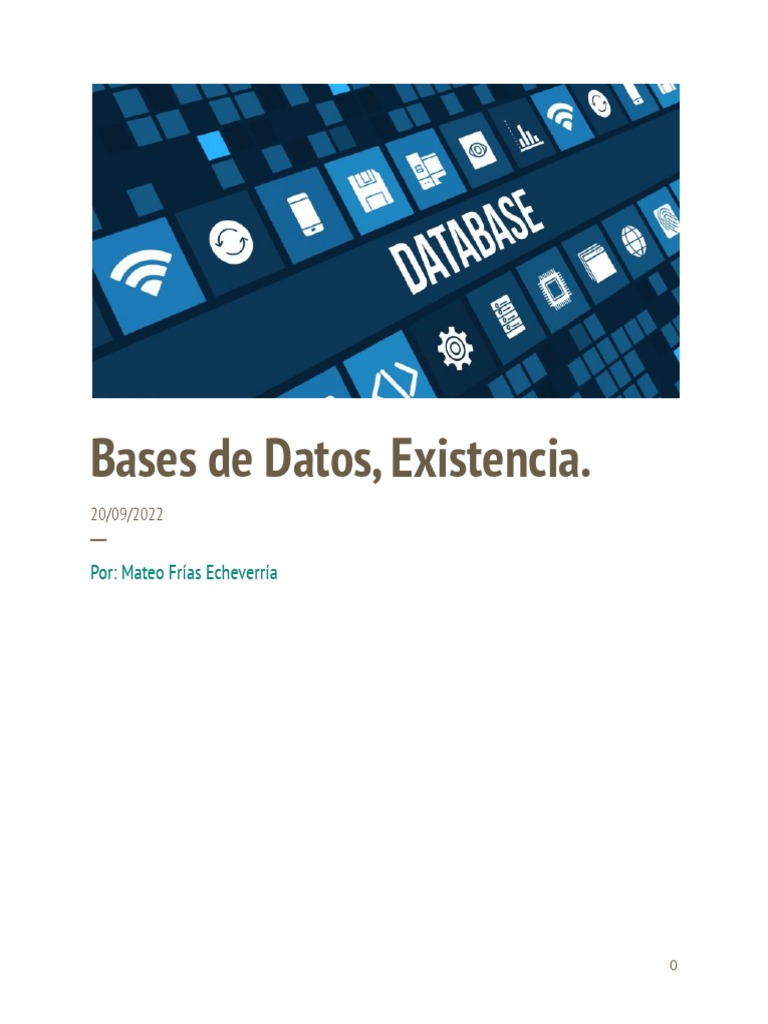 Existencia Bases de Datos | Descargar gratis PDF | Bases de datos | Información