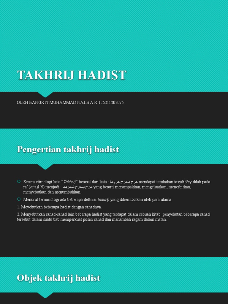 Takhrij Hadist | PDF