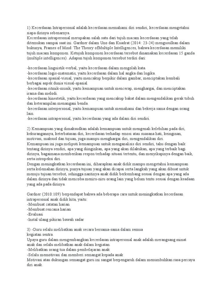 Kecerdasan Intrapersonal | PDF