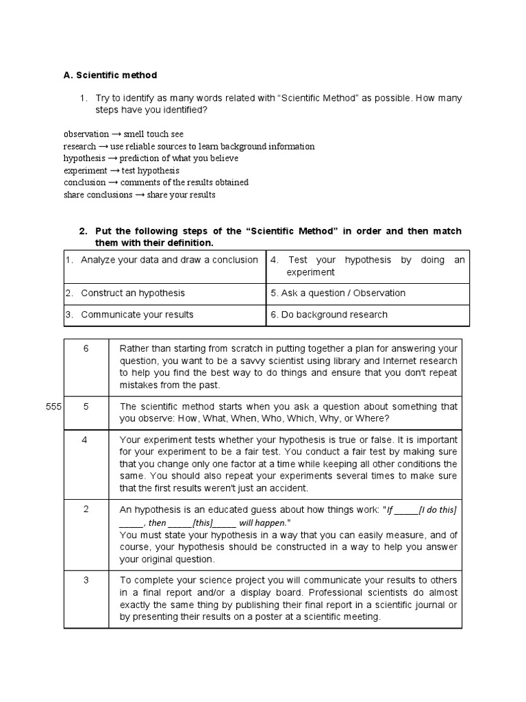 A. Scientific Method | PDF | Scientific Method | Experiment