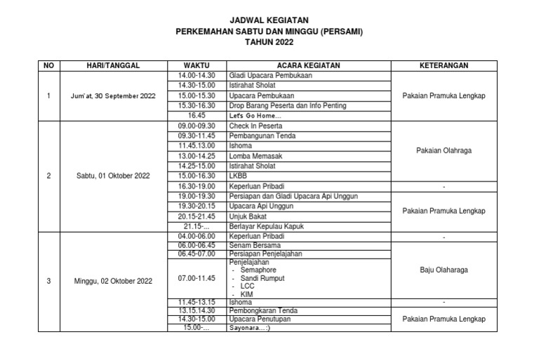 JADWAL Persami | PDF
