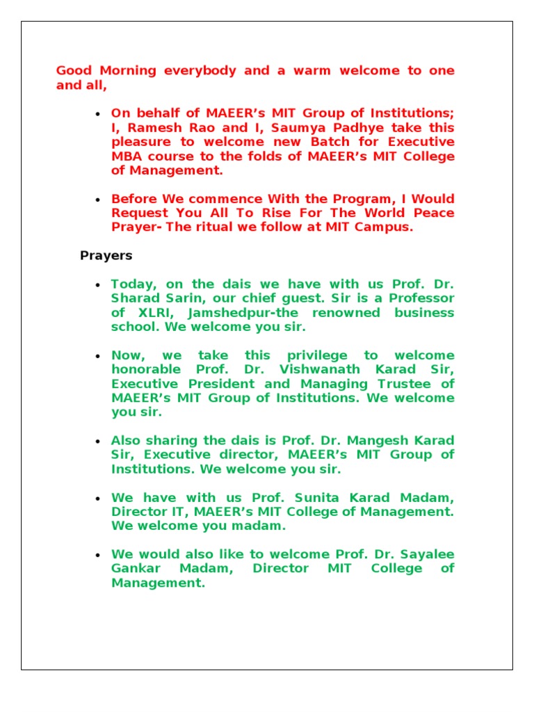 Welcome Speech | Marketing Strategy | Strategic Management