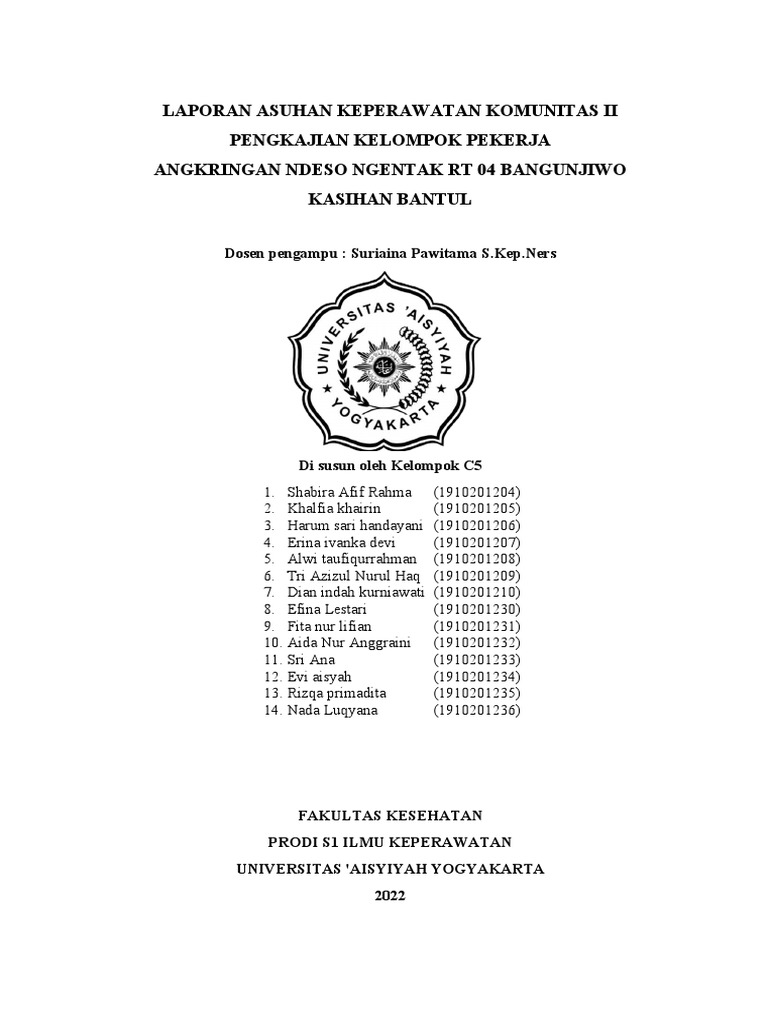 C5 - Laporan Keperawatan Komunitas Ii | PDF