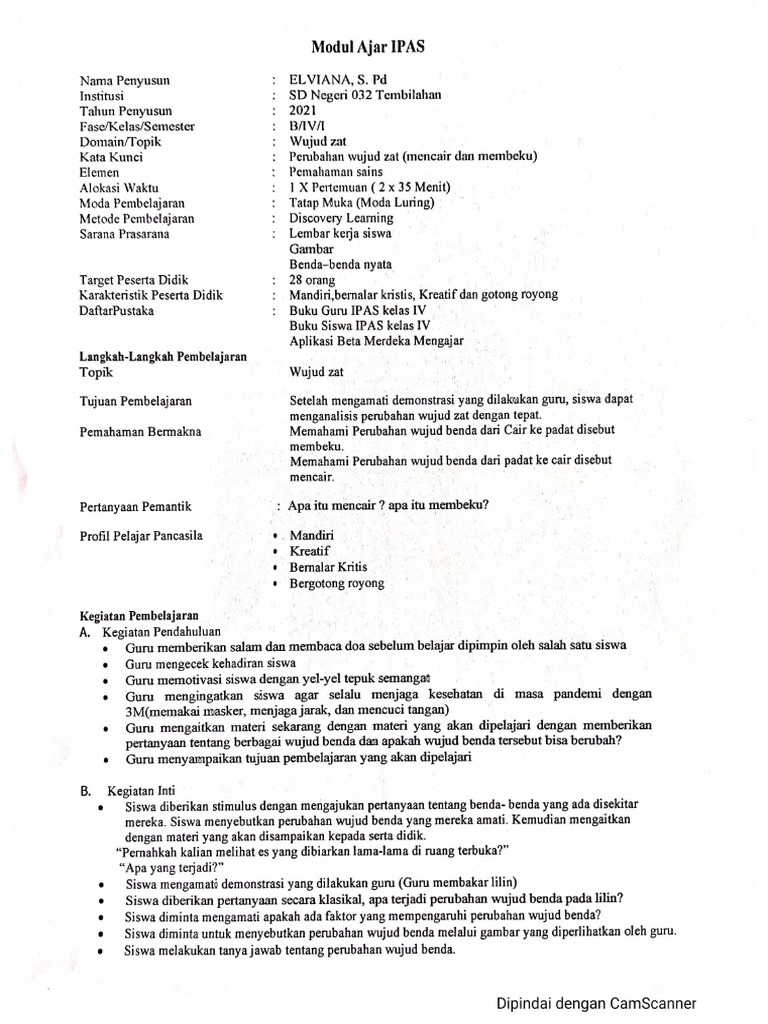 Modul Ajar Ipas Kelas 4 | PDF