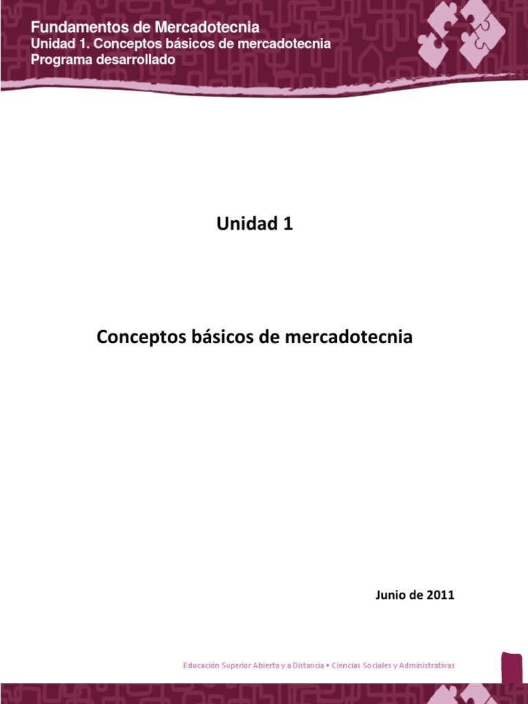 Unidad 1. Conceptos Basicos de Mercadotecnia | PDF | Producto (Negocio) | Marketing