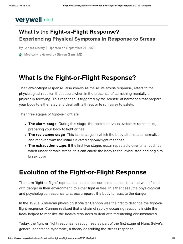 What Is The Fight or Flight Response | PDF