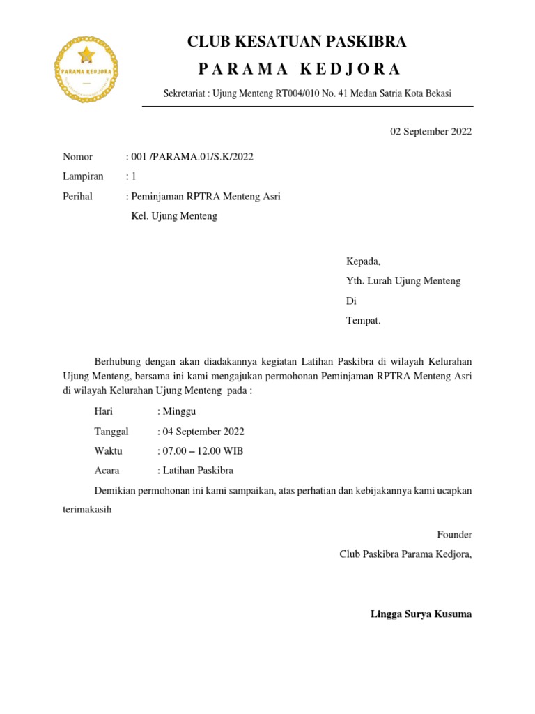 Surat Izin Rptra | PDF