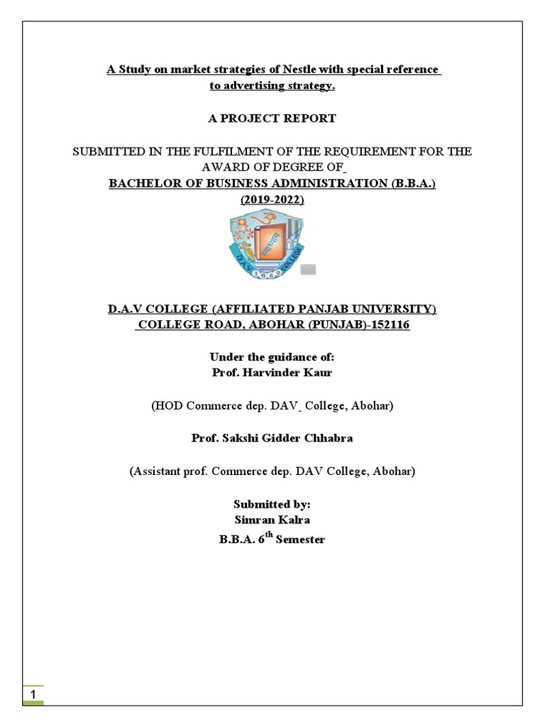 Simran Kalra (1) Final | PDF | Nestlé | Brand