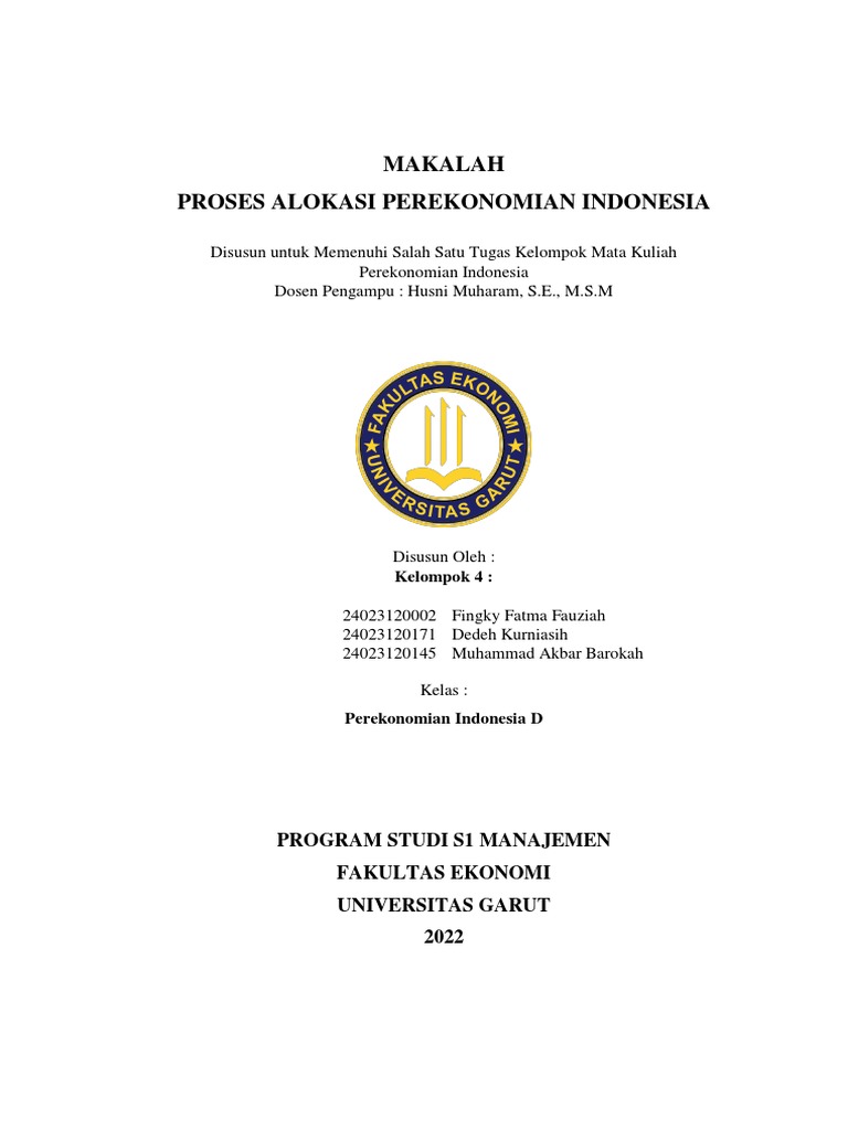 Materi 4 Proses Alokasi Perekonomian Indonesia | PDF