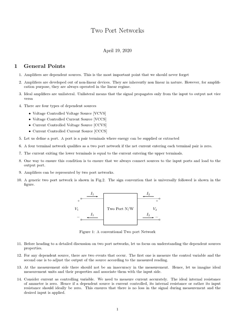 Two-Port Network Basics | PDF