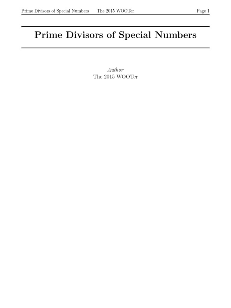 Prime Divisors Special | PDF | Prime Number | Numbers