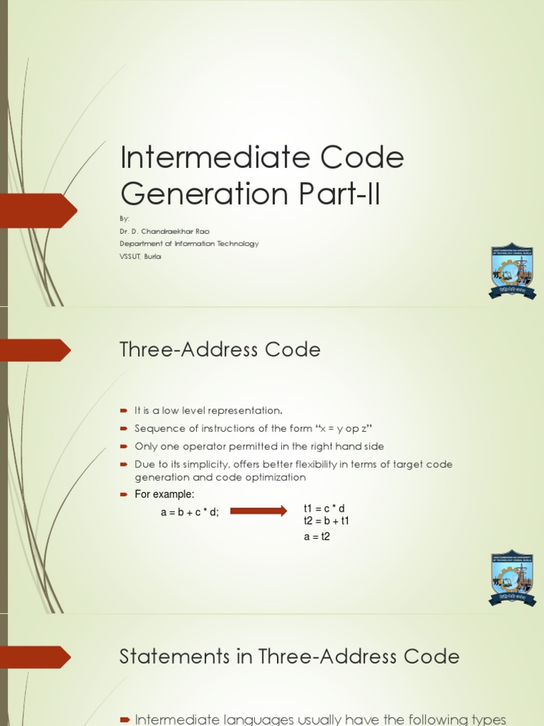 Intermediate Code Generation Ii Pdf 