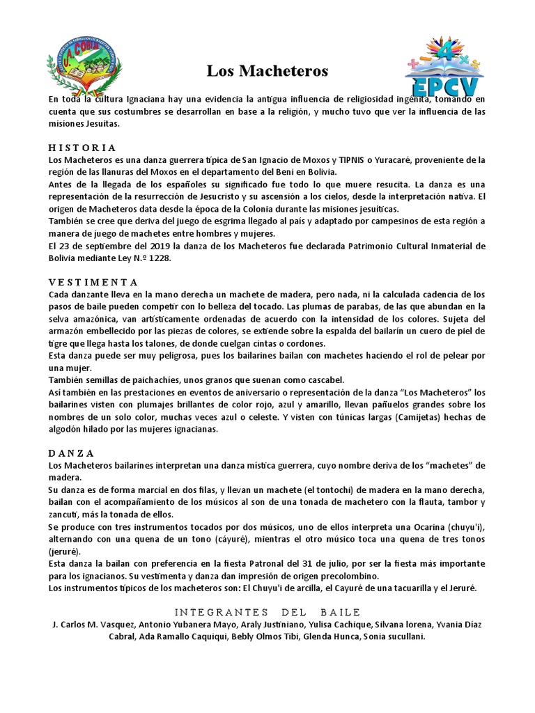 Danza Los Macheteros Informe | PDF | Bailes