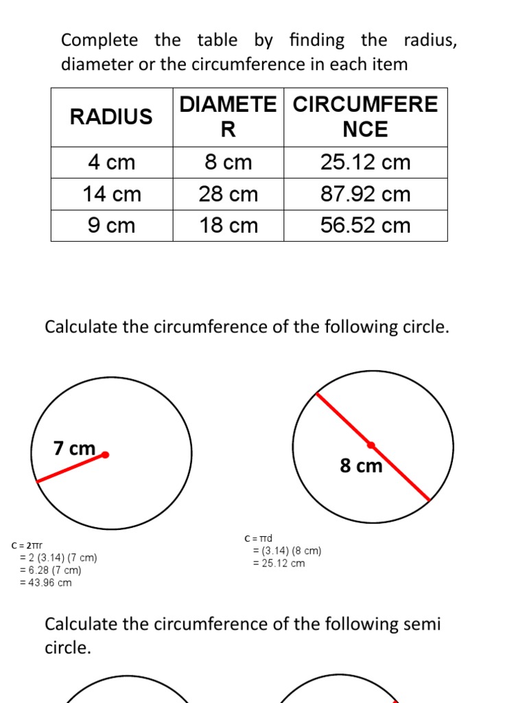 Practice On Circumference | PDF