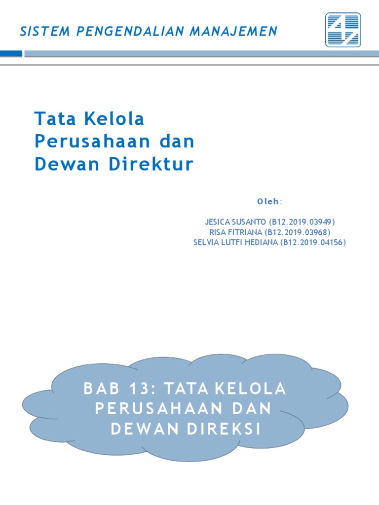 Tata Kelola Perusahaan Dan Dewan Direksi Pdf