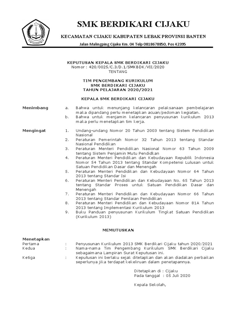 SK TPK - Berdikari | PDF | Karier & Perkembangan