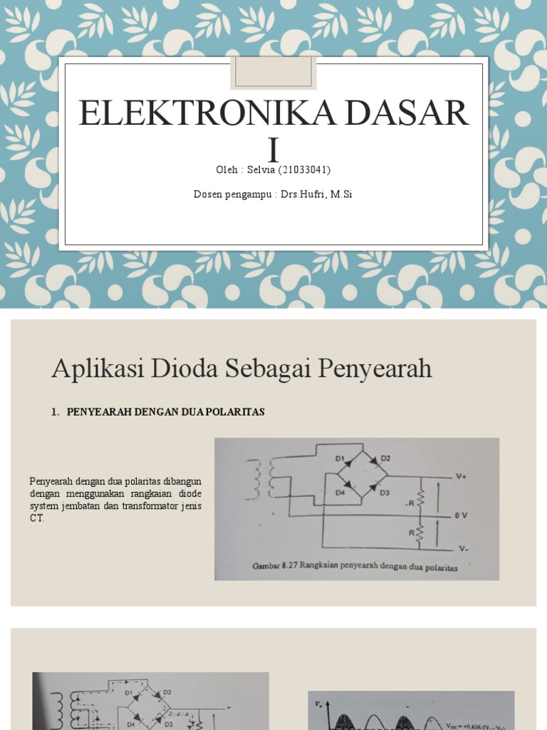 Aplikasi Dioda Sebagai Penyearah - Eldas | PDF